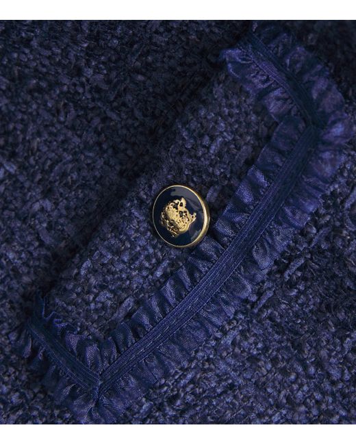 Sandro Tweed Mini Dress in Blue | Lyst UK