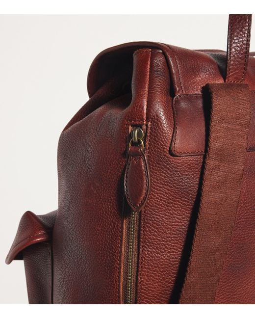 Polo Ralph Lauren Leather Heritage Backpack in Brown for Men | Lyst