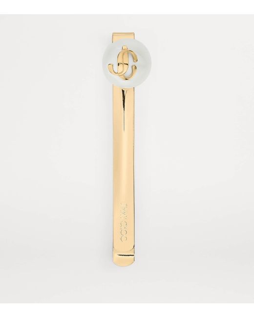 Jimmy Choo Jc Monogram Hair Slide in Metallic | Lyst