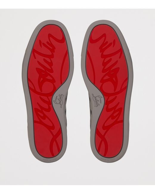 Christian Louboutin Louis Jr Canopy Suede Sneakers in Grey for Men ...
