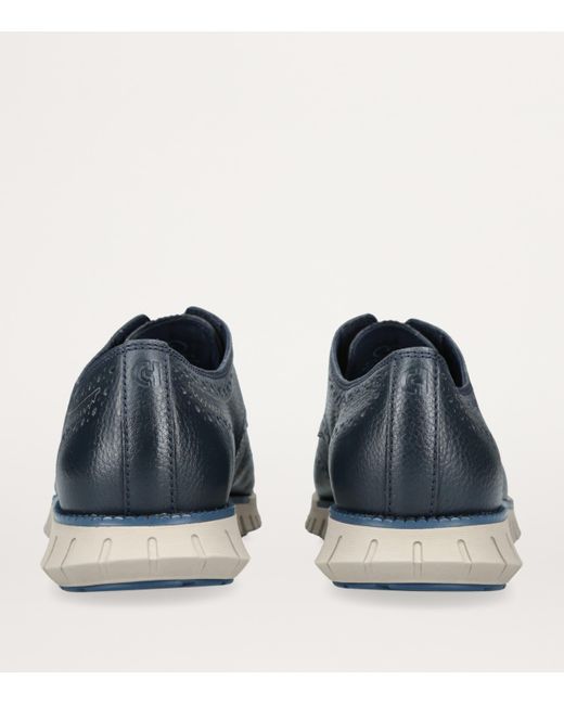 Cole Haan Leather Zerøgrand Wingtip Oxford Shoes in Blue for Men | Lyst