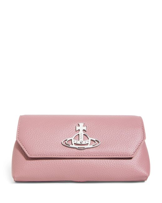 Vivienne Westwood Mini Leather Chain Clutch Bag in Pink | Lyst UK