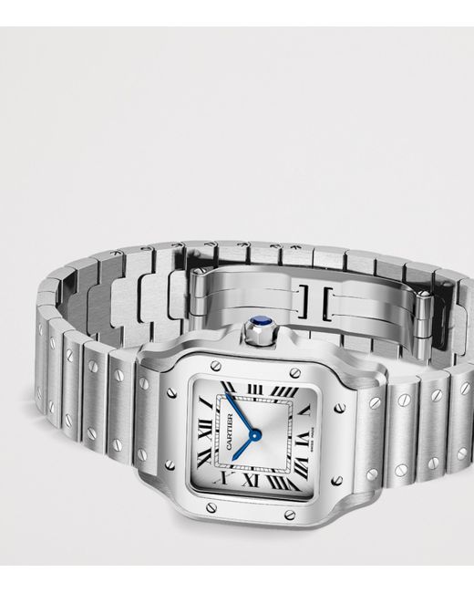 Cartier Small Steel Santos De Watch in Metallic | Lyst UK