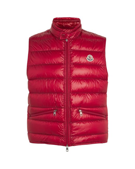 Moncler Down Gui Puffer Gilet in Red for Men | Lyst UK