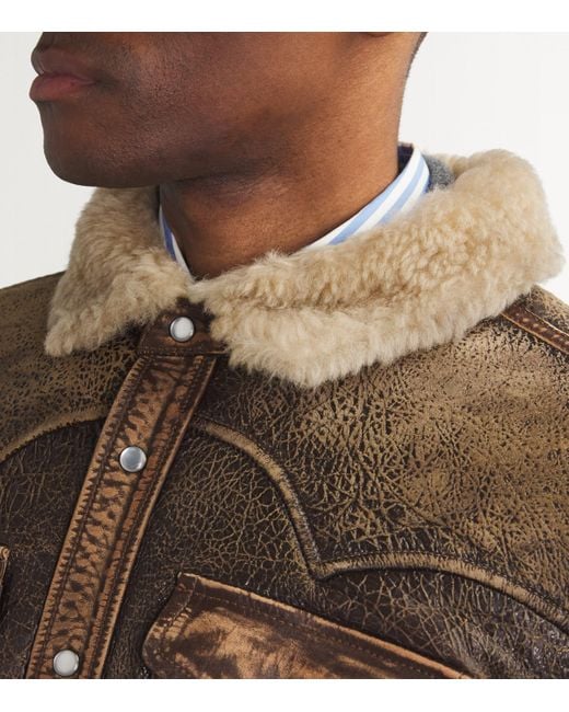 Polo Ralph Lauren Leather-Shearling Western Jacket in Brown for Men | Lyst