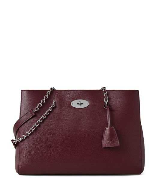 Mulberry Small Leather Lily Chain Tote Bag in Purple | Lyst