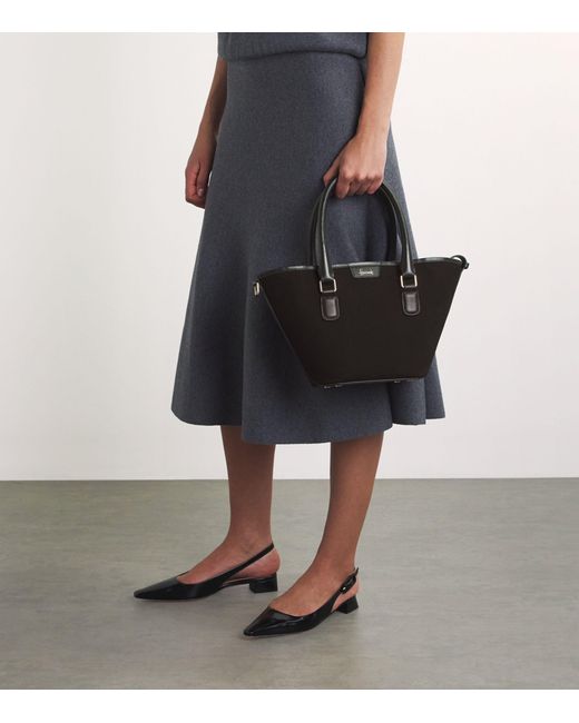 Harrods Grab Canvas Slouchy Tote Bag in Black | Lyst