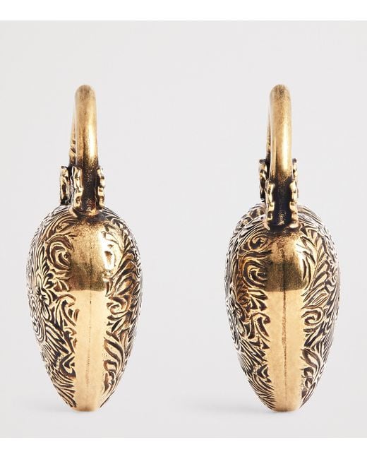 Chloé Victorian Heart Earrings in Metallic | Lyst UK