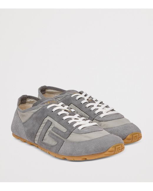 Balmain Suede Racer 45 Sneakers in Grey for Men | Lyst UK