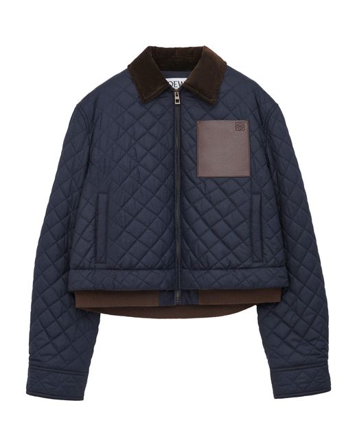 Loewe Quilted Monogram Field Jacket in Blue | Lyst