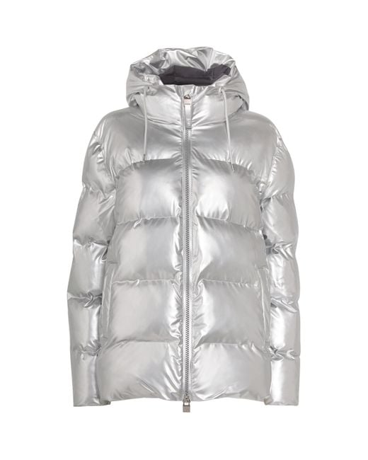 Rains Metallic Alta Puffer Jacket in Gray | Lyst