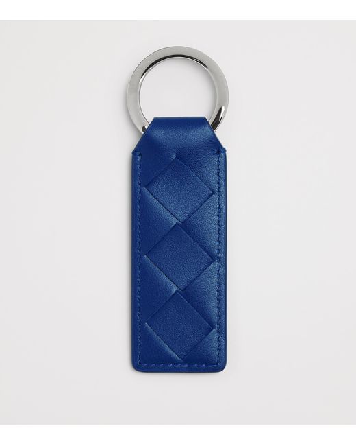 Bottega Veneta Leather Tab Keyring in Blue for Men | Lyst UK