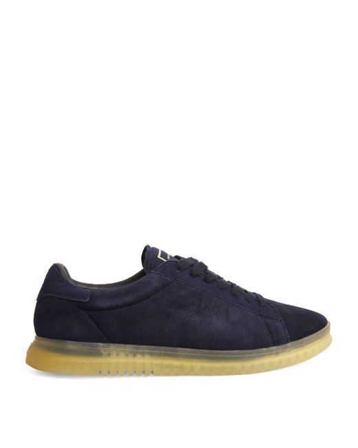 Emporio Armani Suede Low-Top Sneakers in Blue for Men | Lyst
