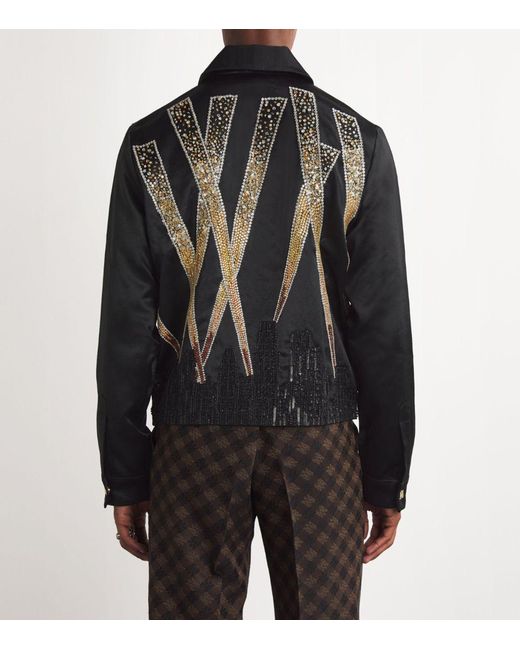 Amiri Crystal-Embellished Spotlight Blouson Jacket in Black for Men ...