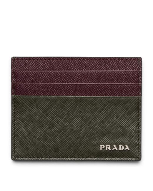 Prada Saffiano Leather Card Holder in Purple for Men | Lyst UK