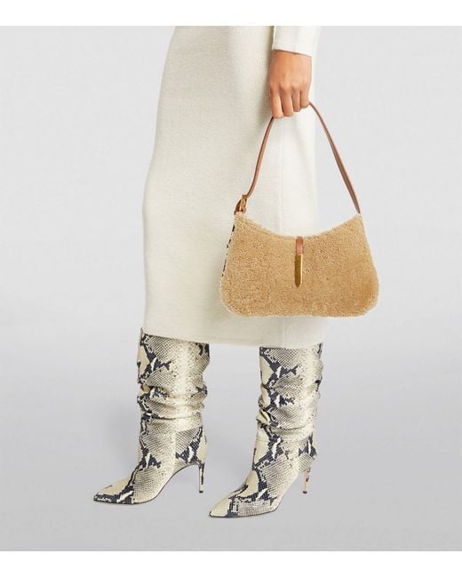 DeMellier Shearling Tokyo Shoulder Bag in Metallic | Lyst
