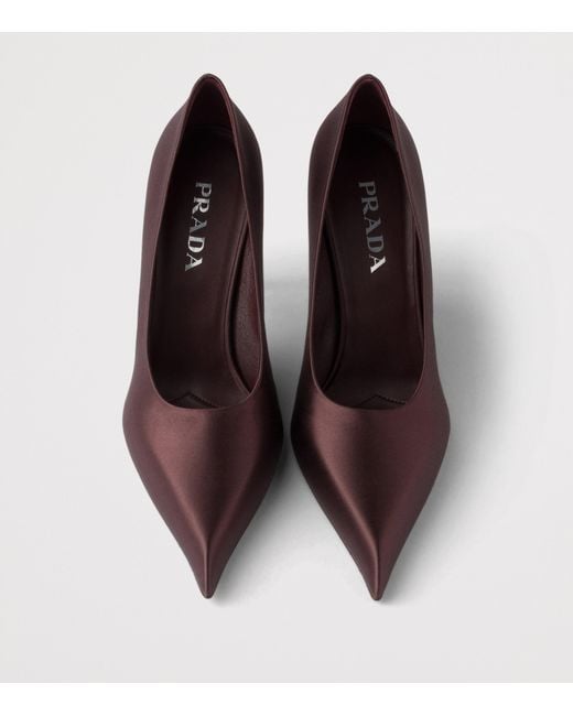 Prada Satin Pumps 85 in Purple | Lyst UK