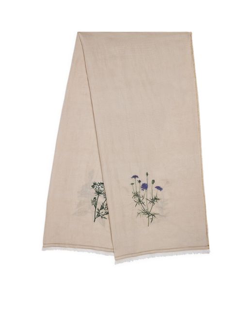 Weekend by Maxmara Embroidered Scarf in Natural | Lyst UK