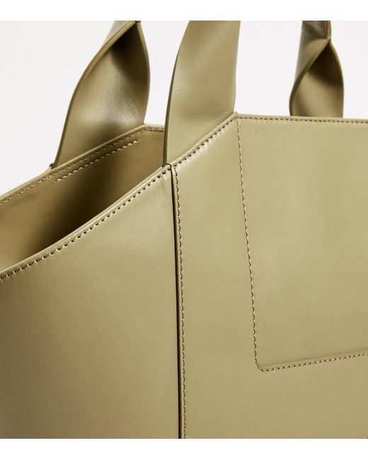 Harrods Medium Grab Leather Tote Bag in Green | Lyst UK