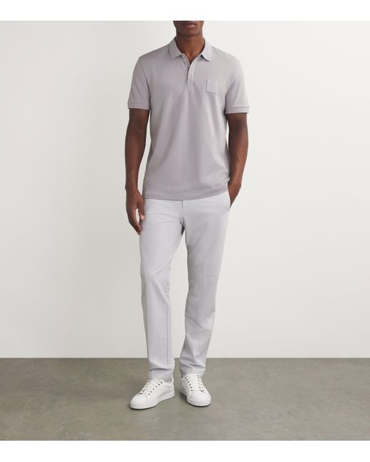 BOSS Drop-Needle Paddy Polo Shirt in Gray for Men | Lyst