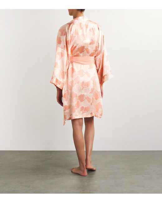Olivia Von Halle Silk Mimi Icarus Cloud Robe in Pink | Lyst