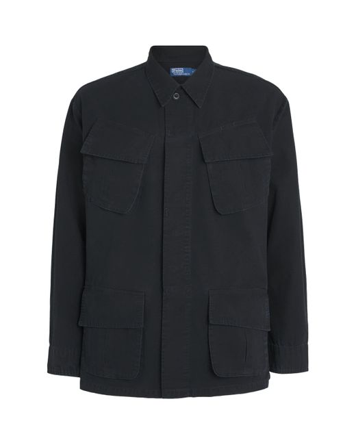 Polo Ralph Lauren Cotton Ripstop Utility Overshirt in Black for Men | Lyst UK