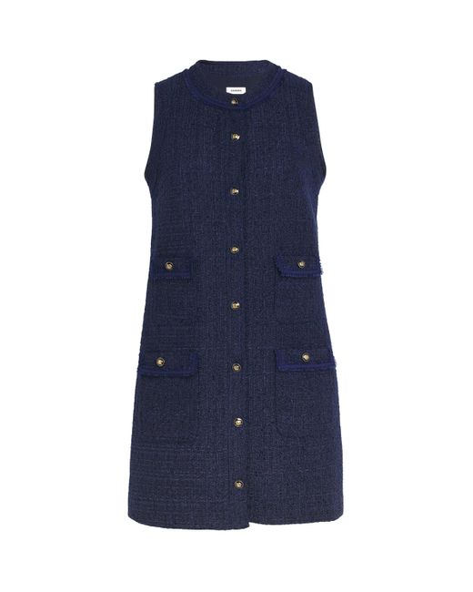 Sandro Tweed Mini Dress in Blue | Lyst UK