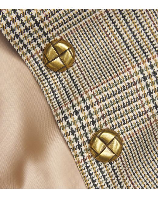 Self-Portrait Check Jacquard Jacket in Natural | Lyst