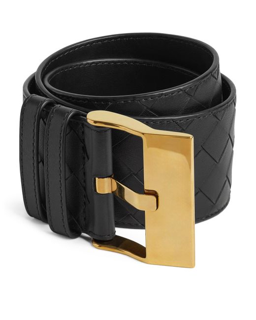 Bottega Veneta Large Calfskin Intrecciato Watch Belt in Black | Lyst UK