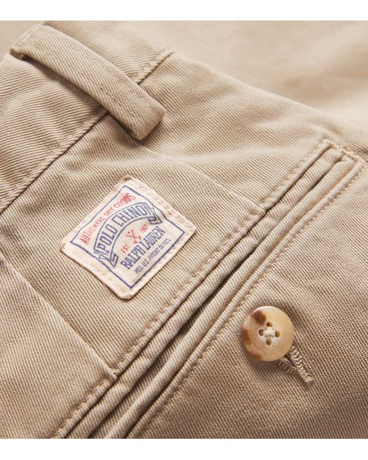 Polo Ralph Lauren Cotton Pleated Whitman Chinos in Natural for Men | Lyst