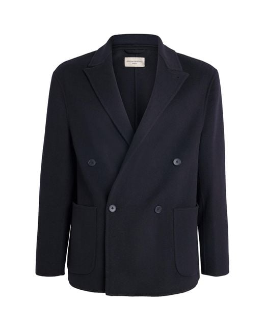 Officine Generale Wool Double-Breasted Maxwell Coat in Blue for Men ...