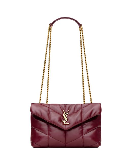 Saint Laurent Toy Leather Puffer Shoulder Bag in Red | Lyst UK