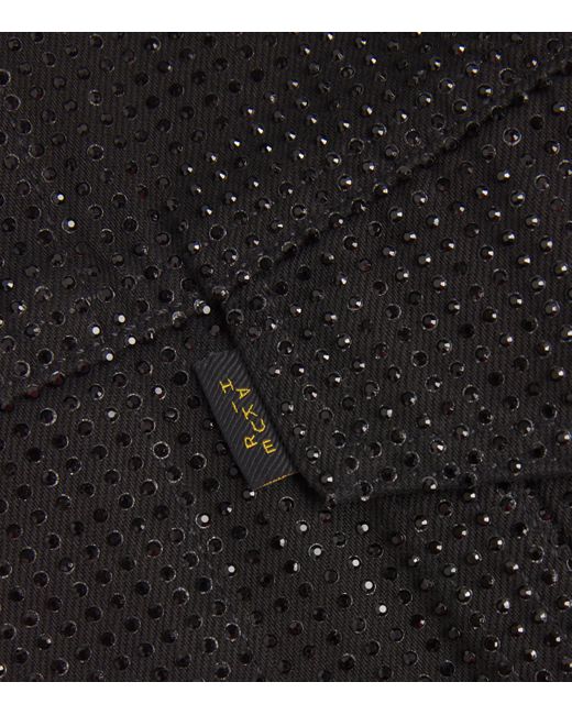 Haikure Crystal-Embellished Spencer Denim Jacket in Black | Lyst