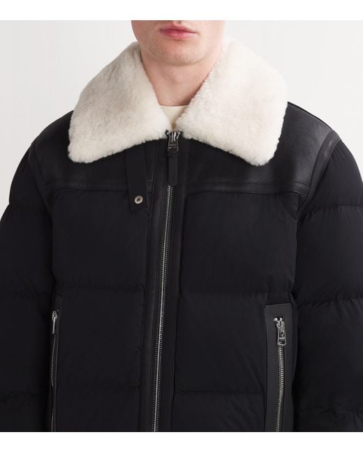 Mackage Robert Shearling Puffer Jacket in Black for Men | Lyst