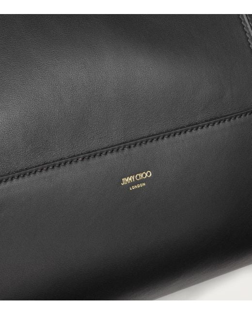 Jimmy Choo Diamond Large Leather Tote Bag in Black | Lyst