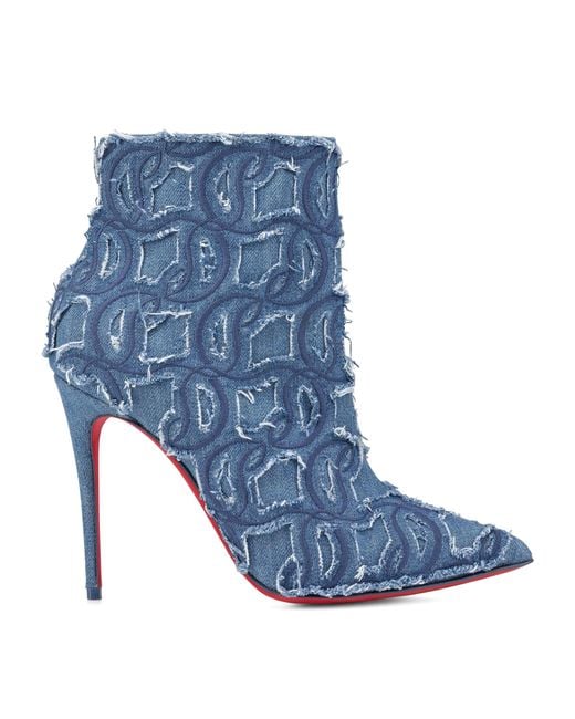 Christian Louboutin So Kate Denim Ankle Boots 100 in Blue | Lyst
