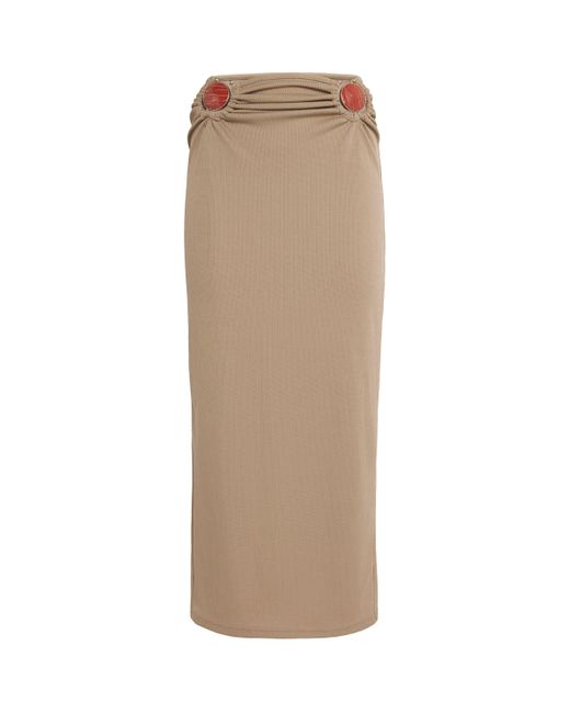Christopher Esber Mineral Stone-Detail Cut-Out Maxi Skirt in Natural ...
