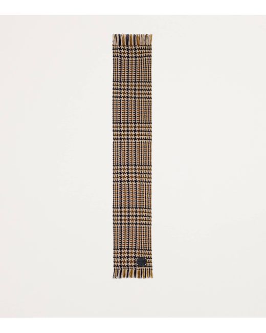 McQueen Wool Country Check Scarf in White | Lyst UK