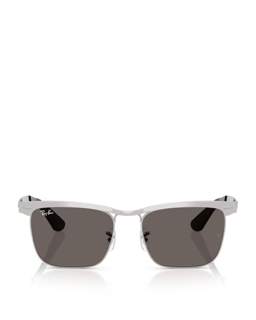Ray-Ban Rb3875 Wayfarer Deluxe Square Sunglasses in Gray | Lyst
