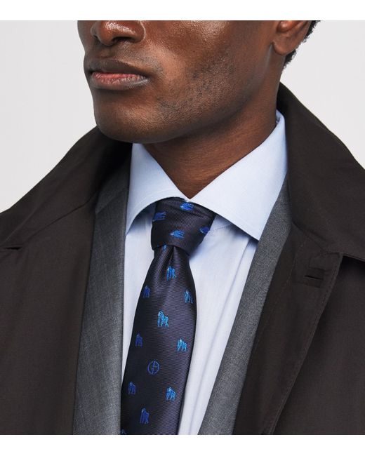 Giorgio Armani Silk Gorilla Jacquard Tie in Blue for Men | Lyst UK