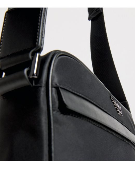 Emporio Armani Recycled Nylon Cross-Body Bag in Black for Men | Lyst
