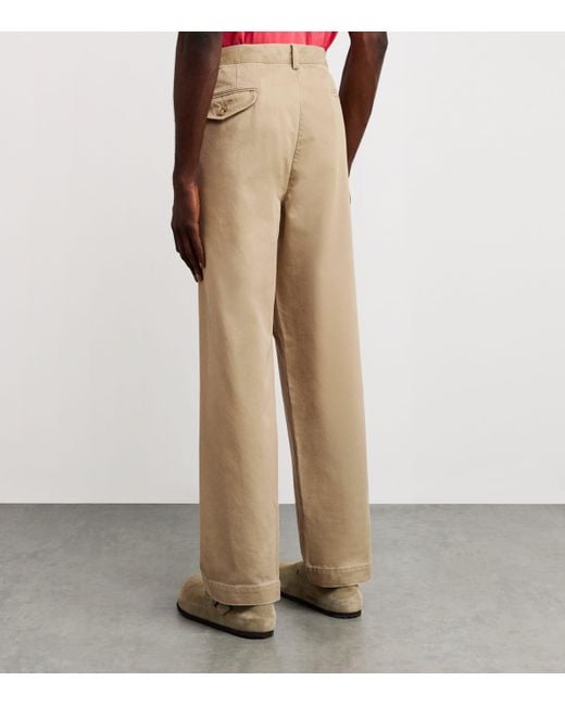 Polo Ralph Lauren Cotton Pleated Whitman Chinos in Natural for Men | Lyst