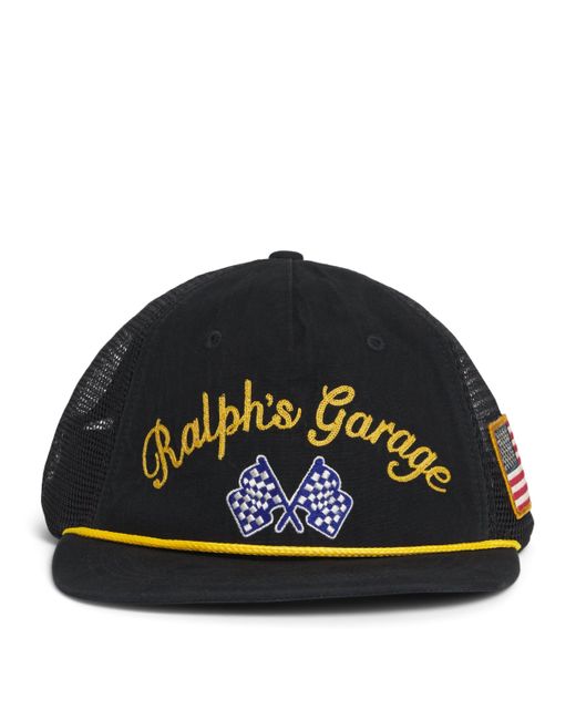 Polo Ralph Lauren Canvas Ralph's Garage Trucker Cap in Black for Men | Lyst