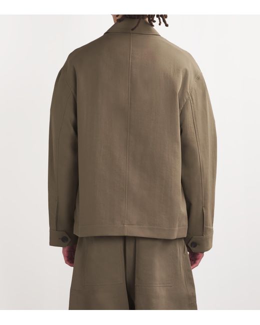 Studio Nicholson Cotton-Blend Work Jacket in Brown for Men | Lyst