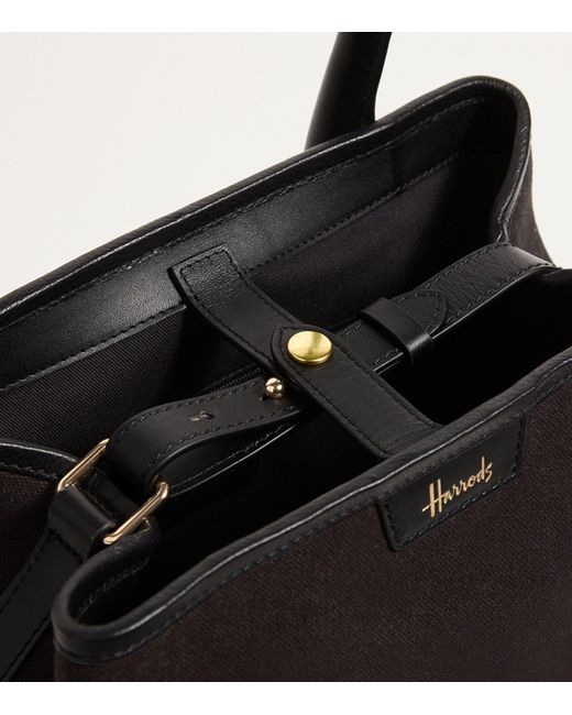 Harrods Grab Canvas Slouchy Tote Bag in Black | Lyst