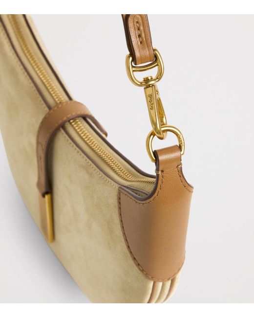 Polo Ralph Lauren Mini Suede Id Shoulder Bag in Natural | Lyst UK