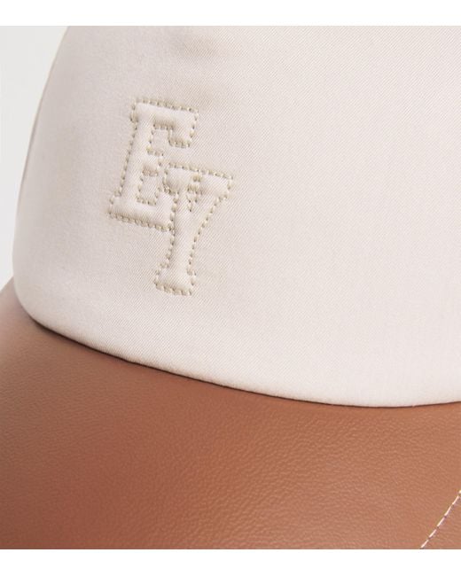 Eleventy Silk-Leather Ey Baseball Cap in Natural for Men | Lyst UK