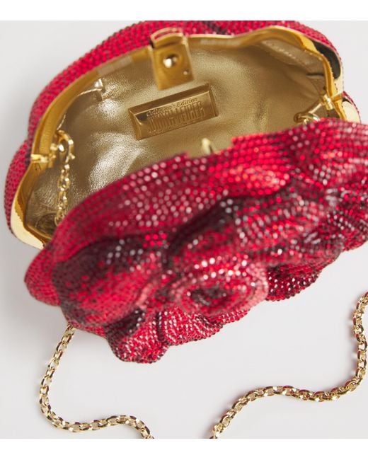 Judith Leiber Crystal-Embellished Rose Clutch Bag in Red | Lyst UK