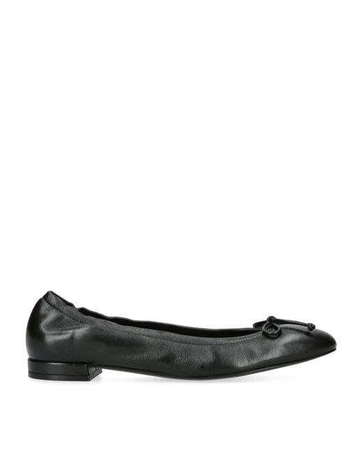 Stuart Weitzman Leather Bria Ballet Flats in Black | Lyst