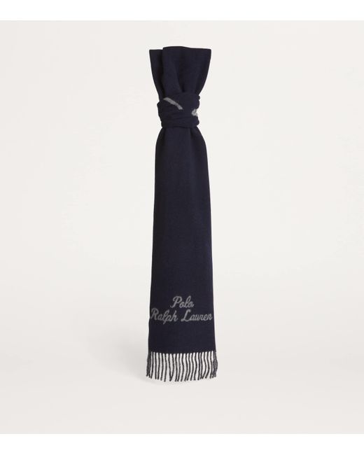 Polo Ralph Lauren Jacquard Polo Pony Scarf in Blue for Men | Lyst